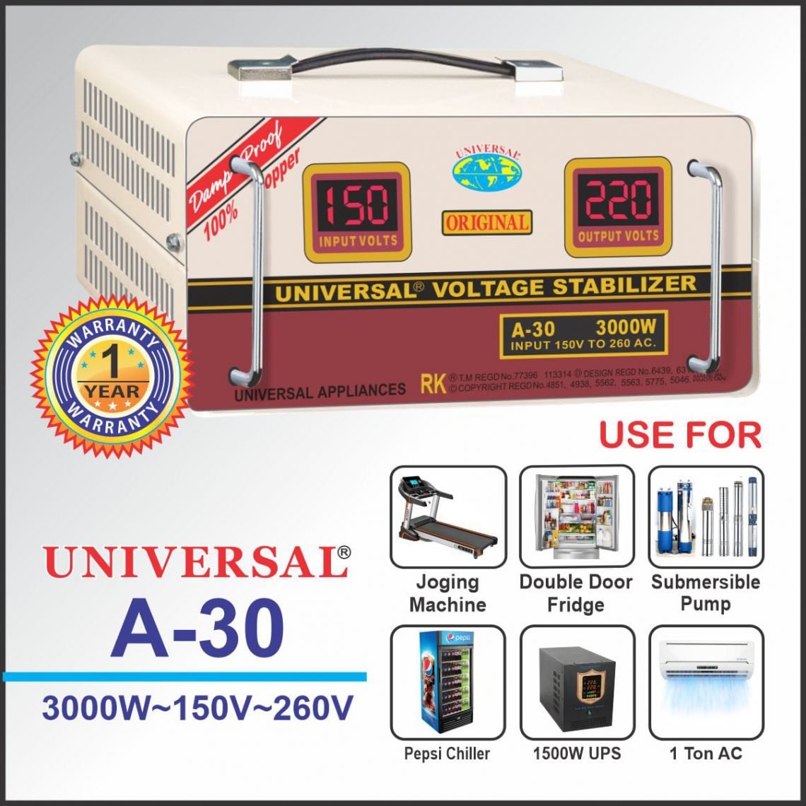 Universal A-30 3000 WATTS - Universal Stabilizer